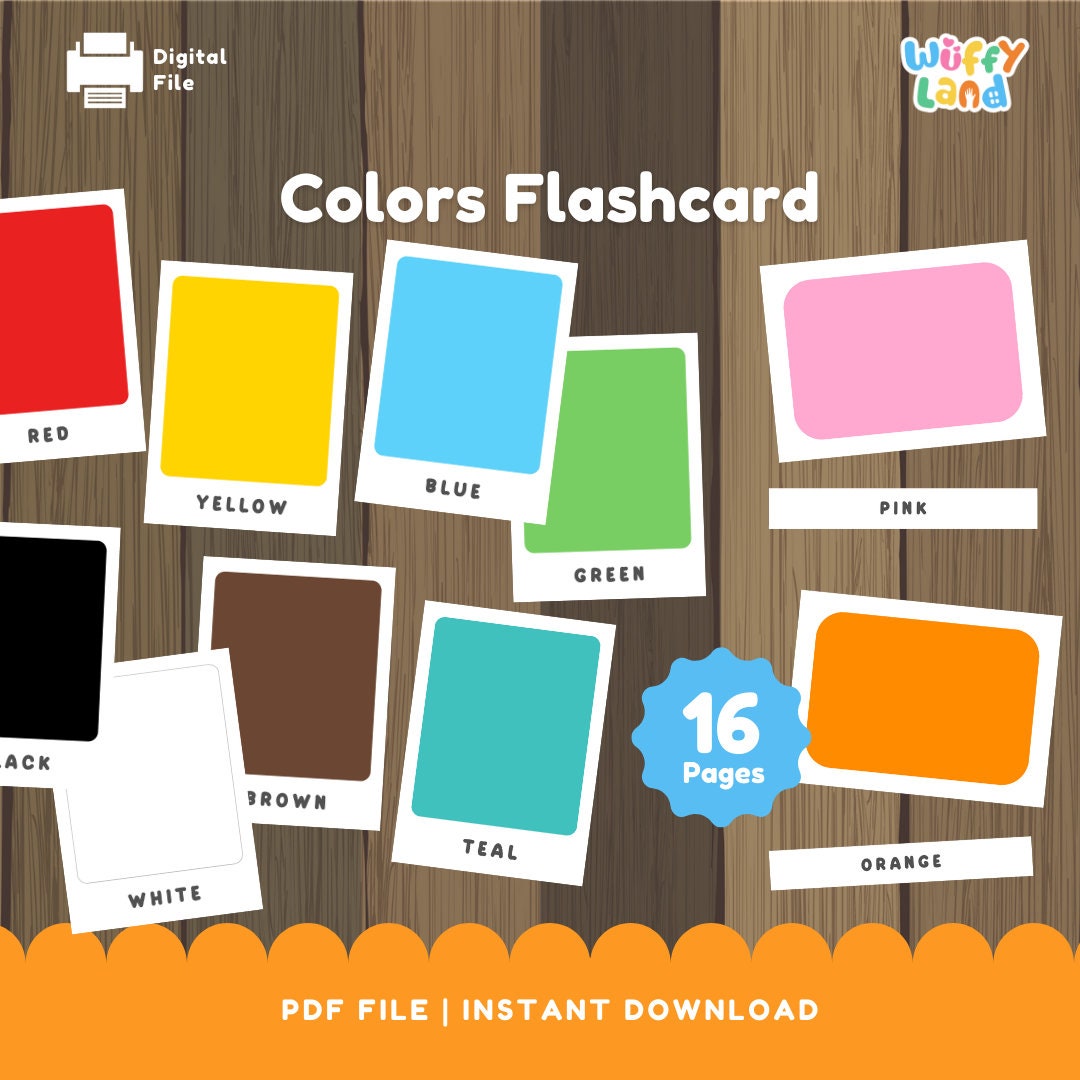 Color Flashcard, Color Cards, Montessori Flashcard, Color Theory, Pre ...
