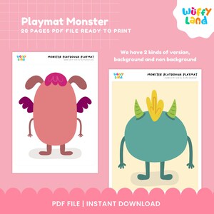 Monster Playdough Mat Printable, Play Dough Activity Mats, Sensory for ...