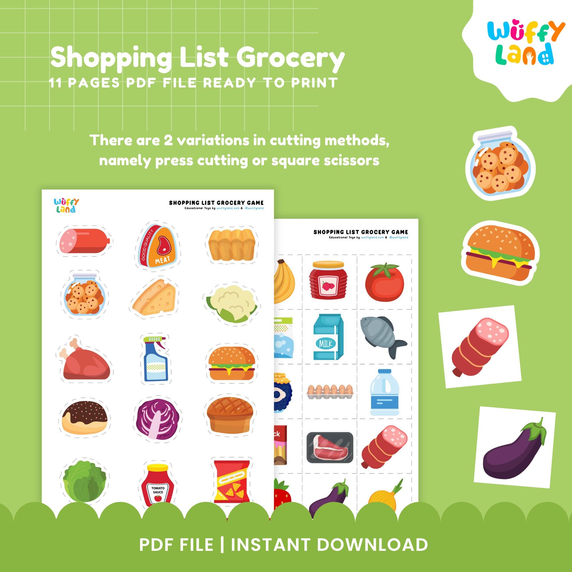 Printable Shopping List Grocery Game for Pretend Play - File Folder ...