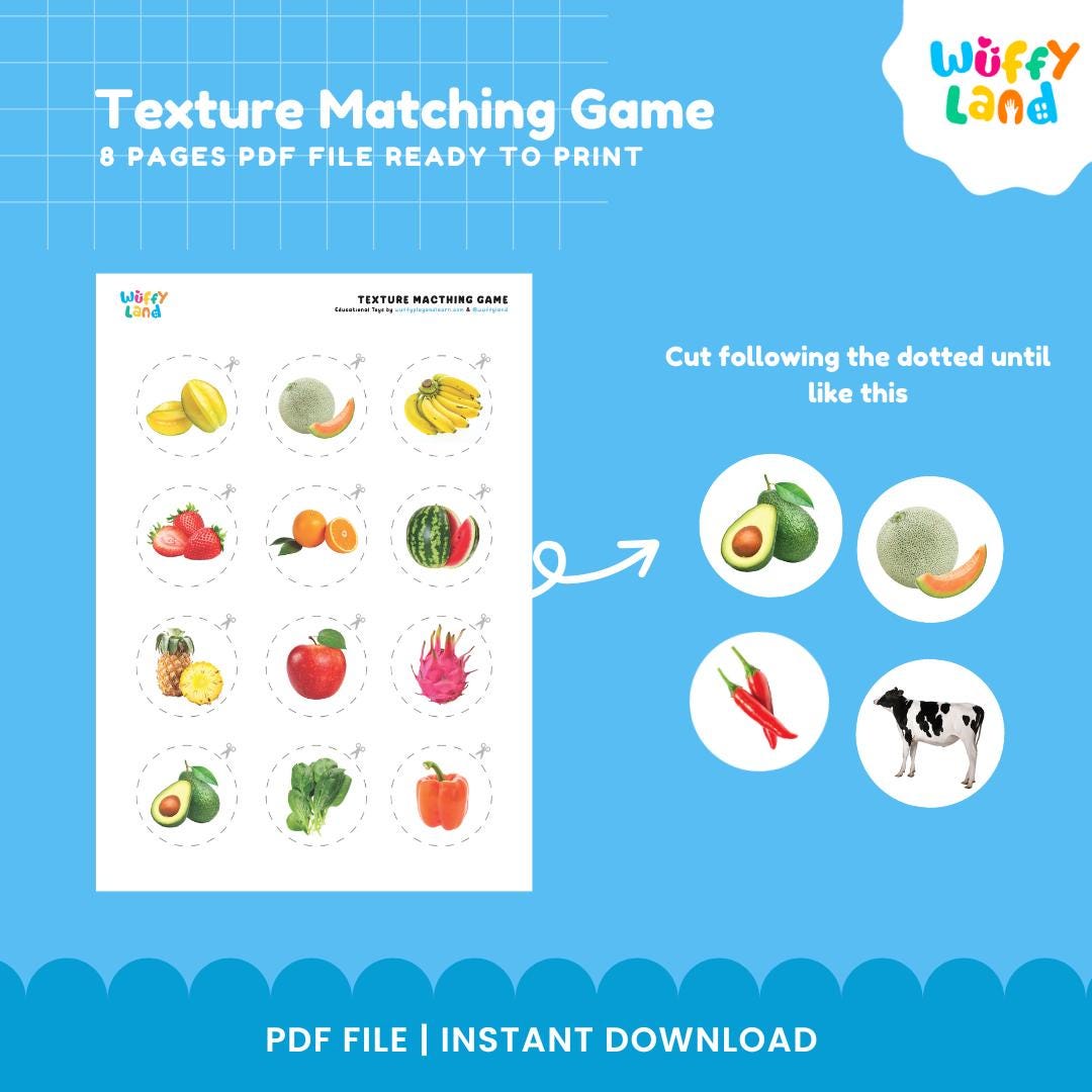 Texture Matching Game - Fun Sensory Activity for Kids - Etsy