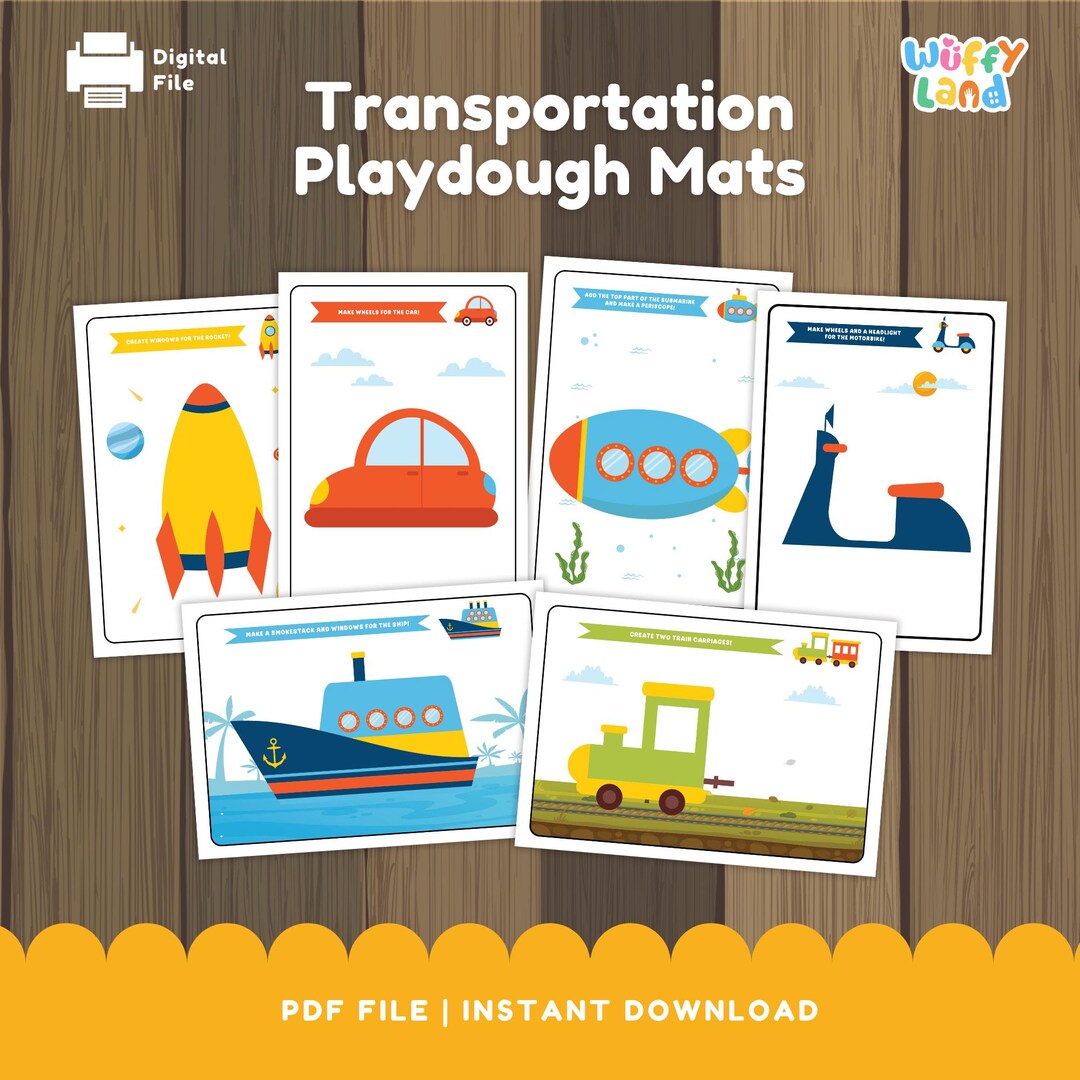 Transportation Playdough Mats | Vehicles Fine Motor Activity Preschool ...