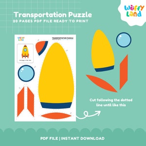 Transportation Puzzle Printable - 20 Pages PDF | Fun Kids Activity ...