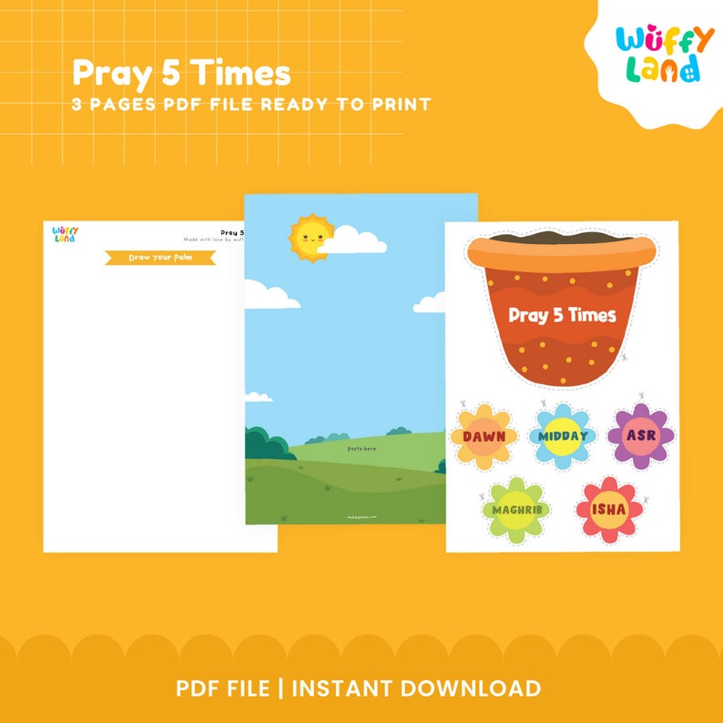 Pray 5 Times, Worksheet for Islamic Kids, Activities, Printable, Muslim ...