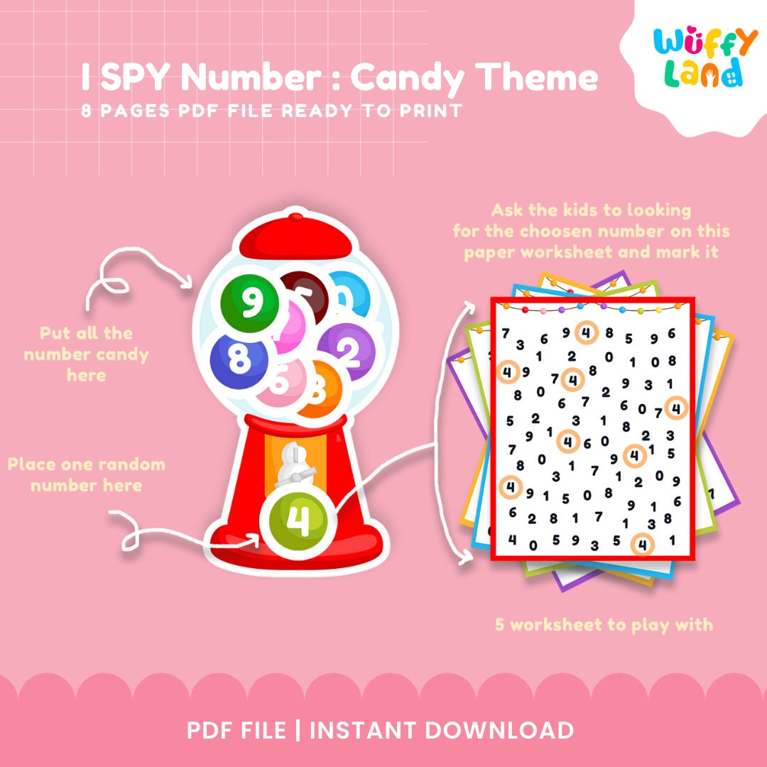 I Spy Number With Candy Theme, Learning Number, Homeschooling, I Spy ...