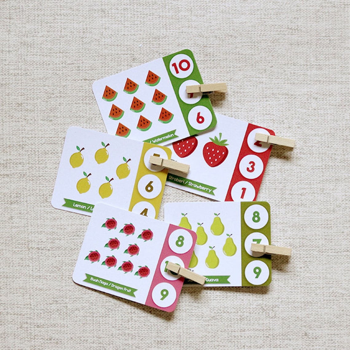 Fruits Peg It Flash Cards Peg It Clip Cards Educational - Etsy