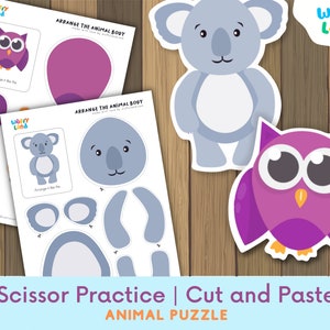 Cut and Paste Activities Arrange Animal Body Activities for - Etsy