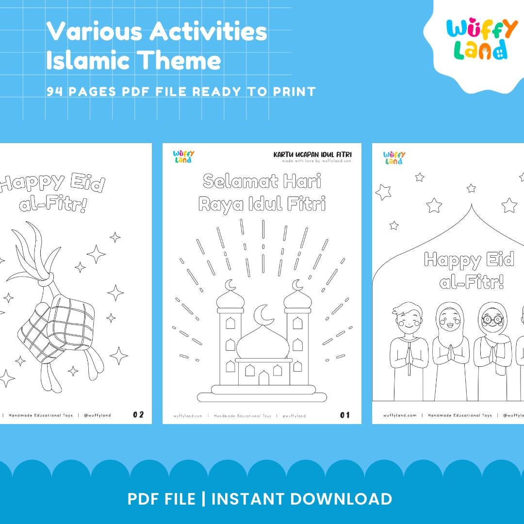 Islamic Theme Activity Pack | 94 Pages Printable Worksheets | Arabic ...
