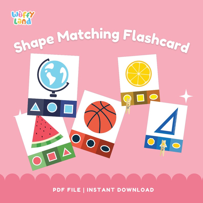 Shape Flashcard, Matching Games, Educational Material Printable ...