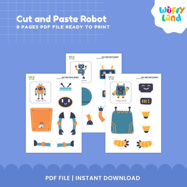 Build a Robot Cut and Paste Craft - Printable Robot Activity for Kids ...