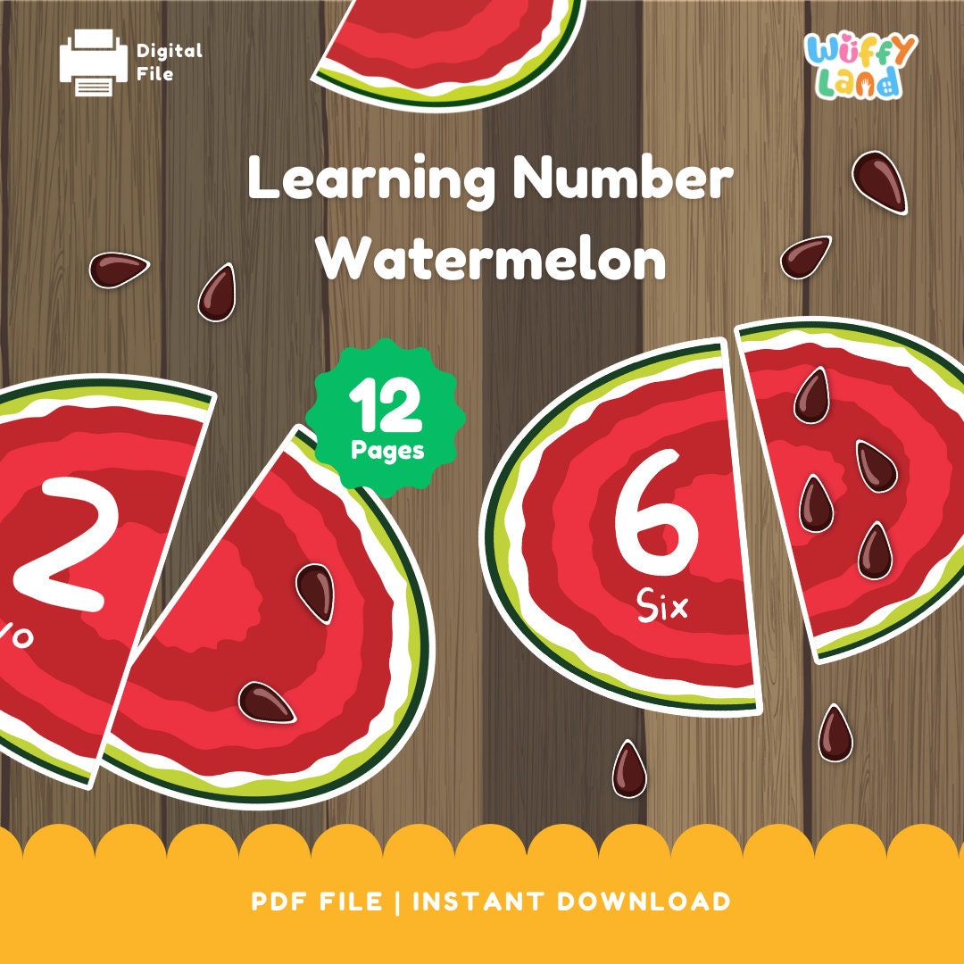 Learning Number for Kids With Watermelon Theme, Preschool Printable ...