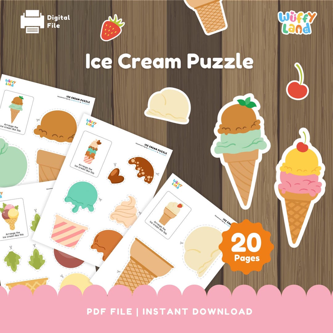 Ice Cream Craft Printable | Cut and Glue Preschool Worksheet Kids ...