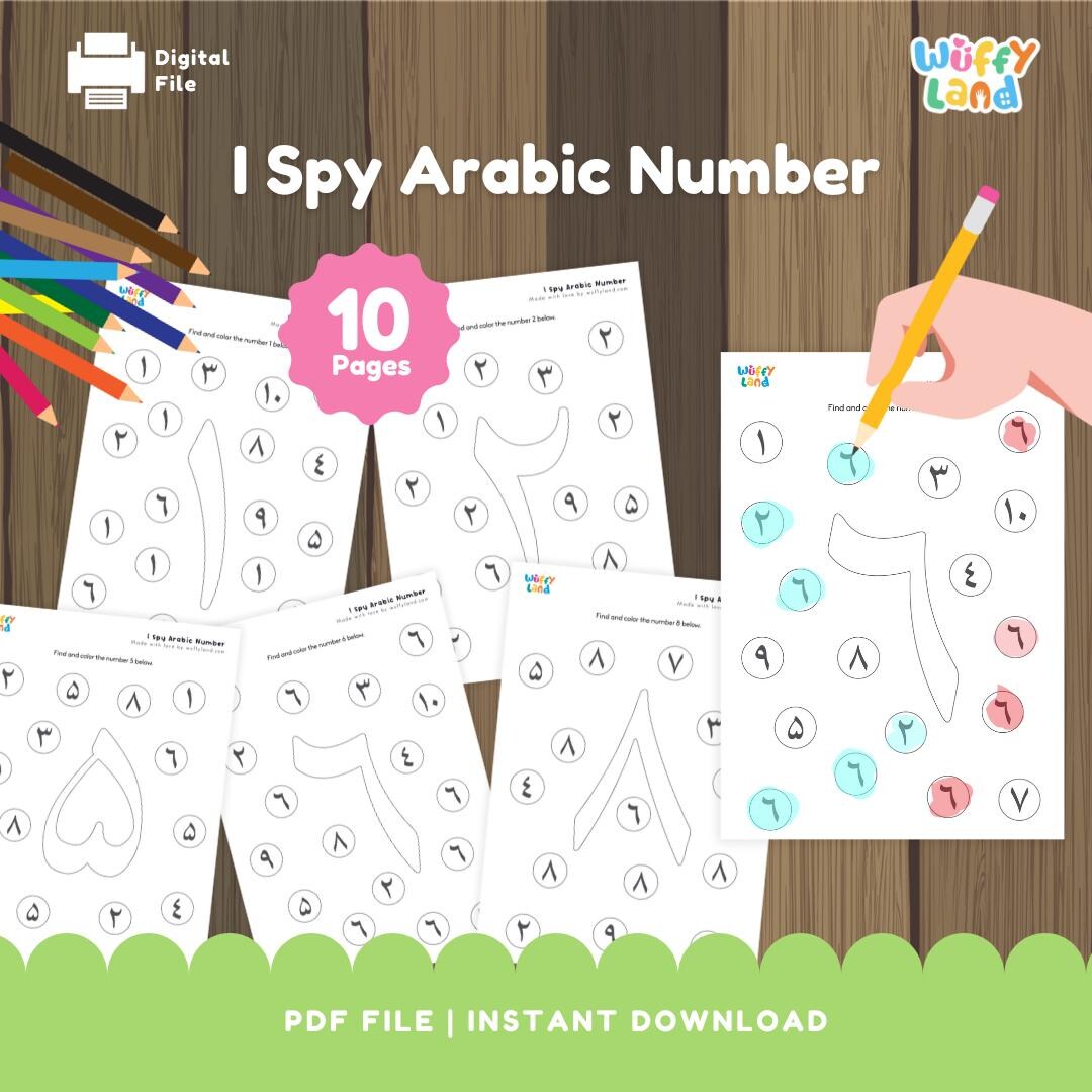 I Spy Arabic Numbers Activity Sheets | 10 Fun-filled Pages | Printable ...
