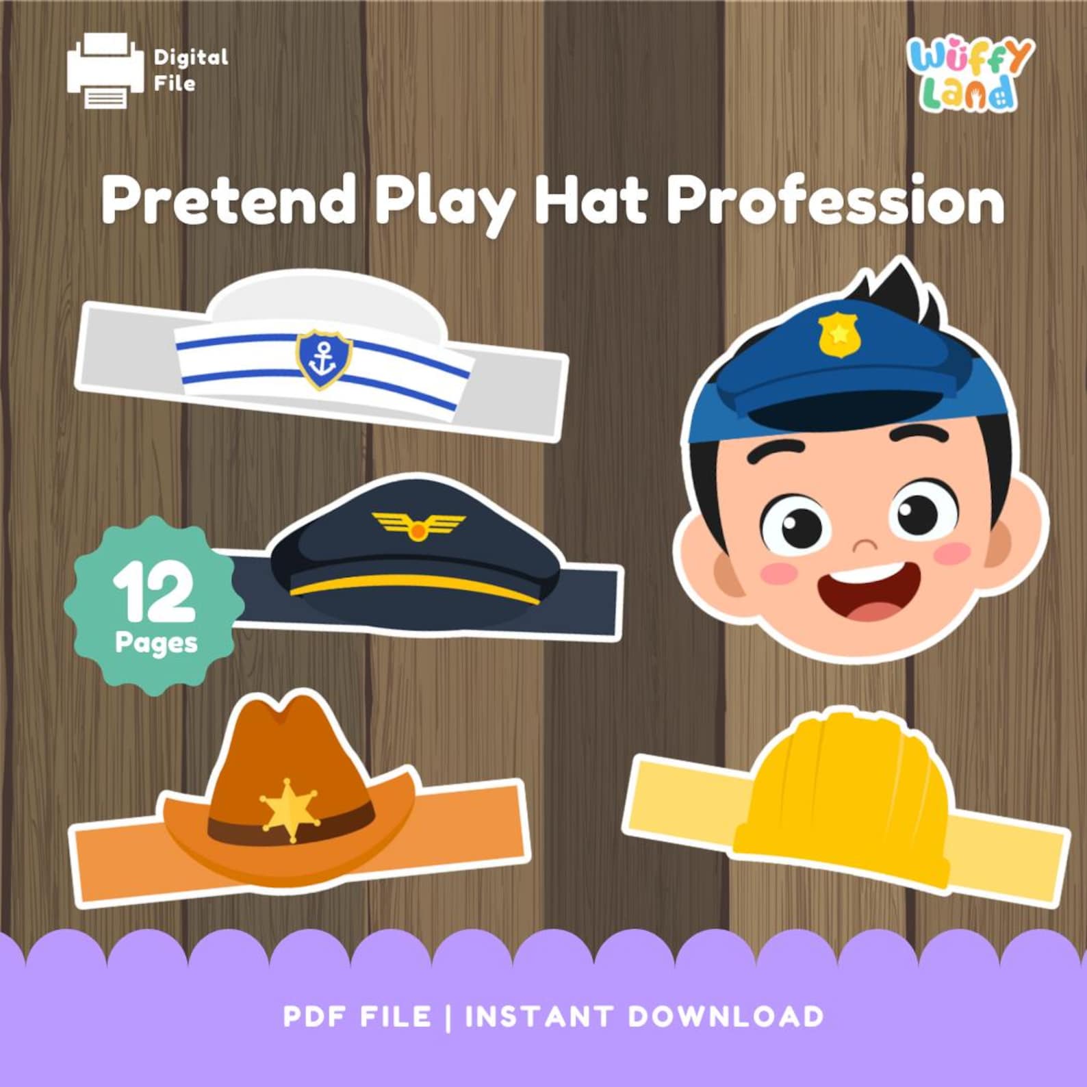 Pretend Play Profession Hats | Printable Role-play Activity for Kids ...