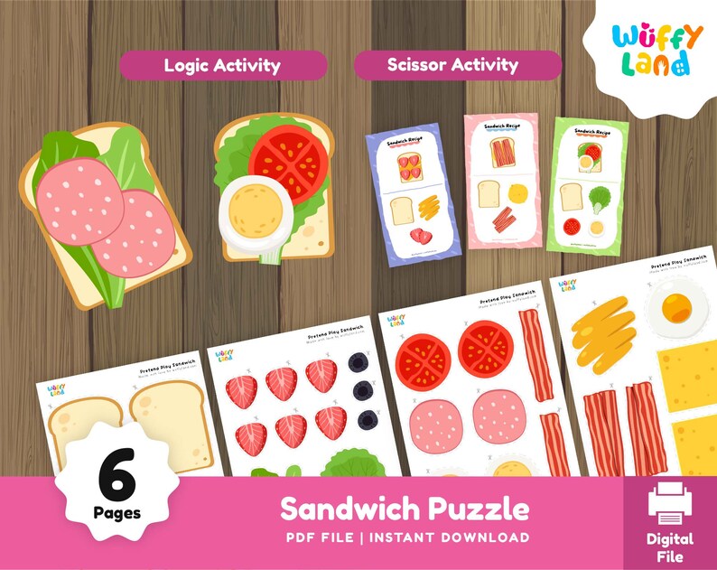 Sandwich Puzzle Let's Make a Sandwich Life Skill - Etsy