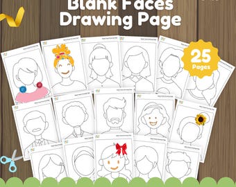 Blank Faces Drawing Worksheet for Kids | Emotions Activity Printable ...