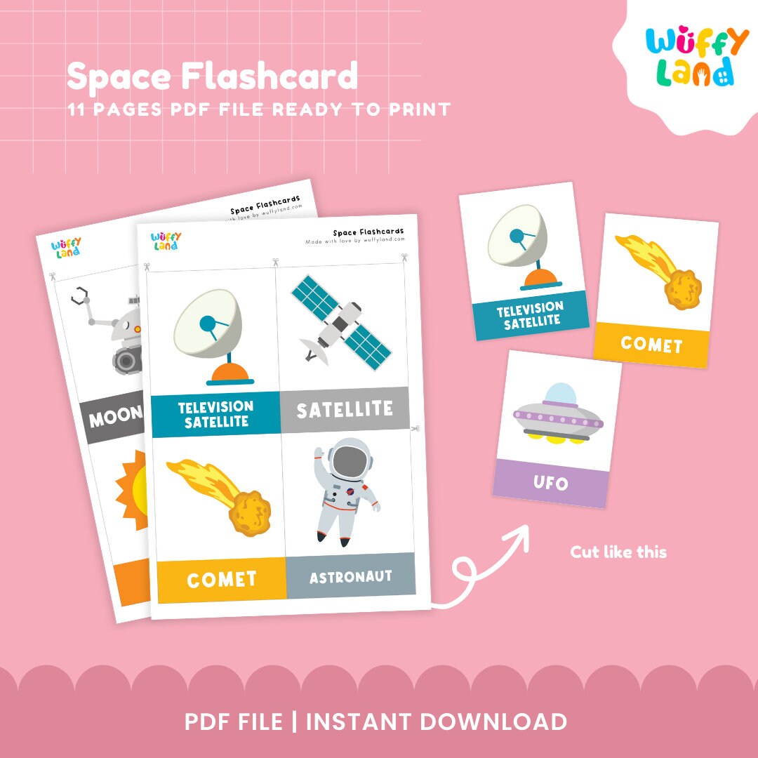 Space Flashcards, Printable Space Themed Flashcards, Montessori ...