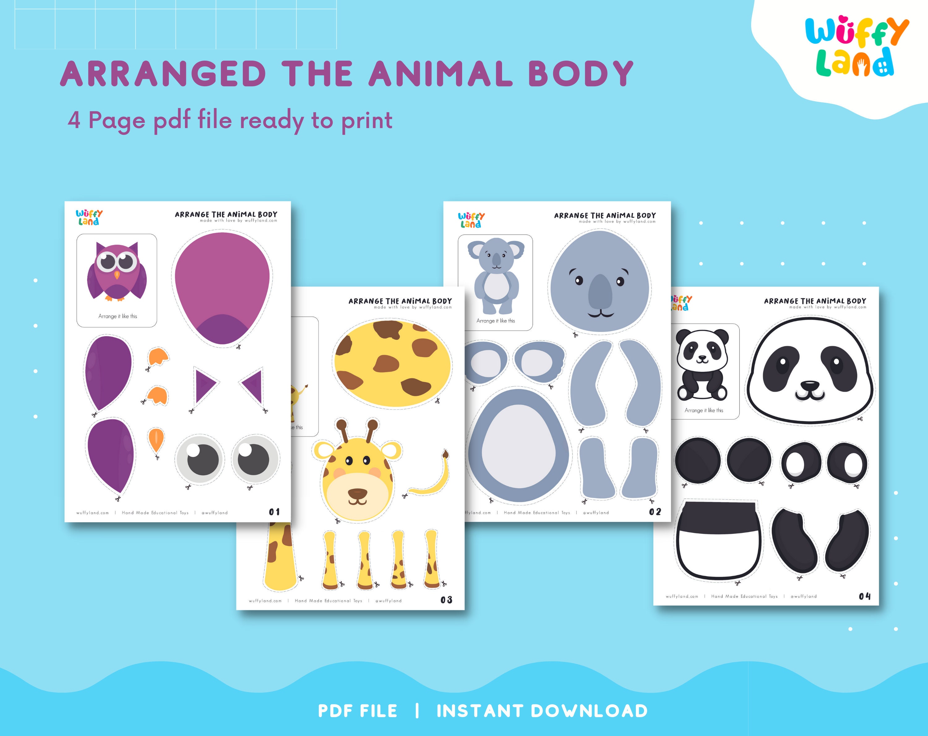 Cut and Paste Activities Arrange Animal Body Activities for - Etsy