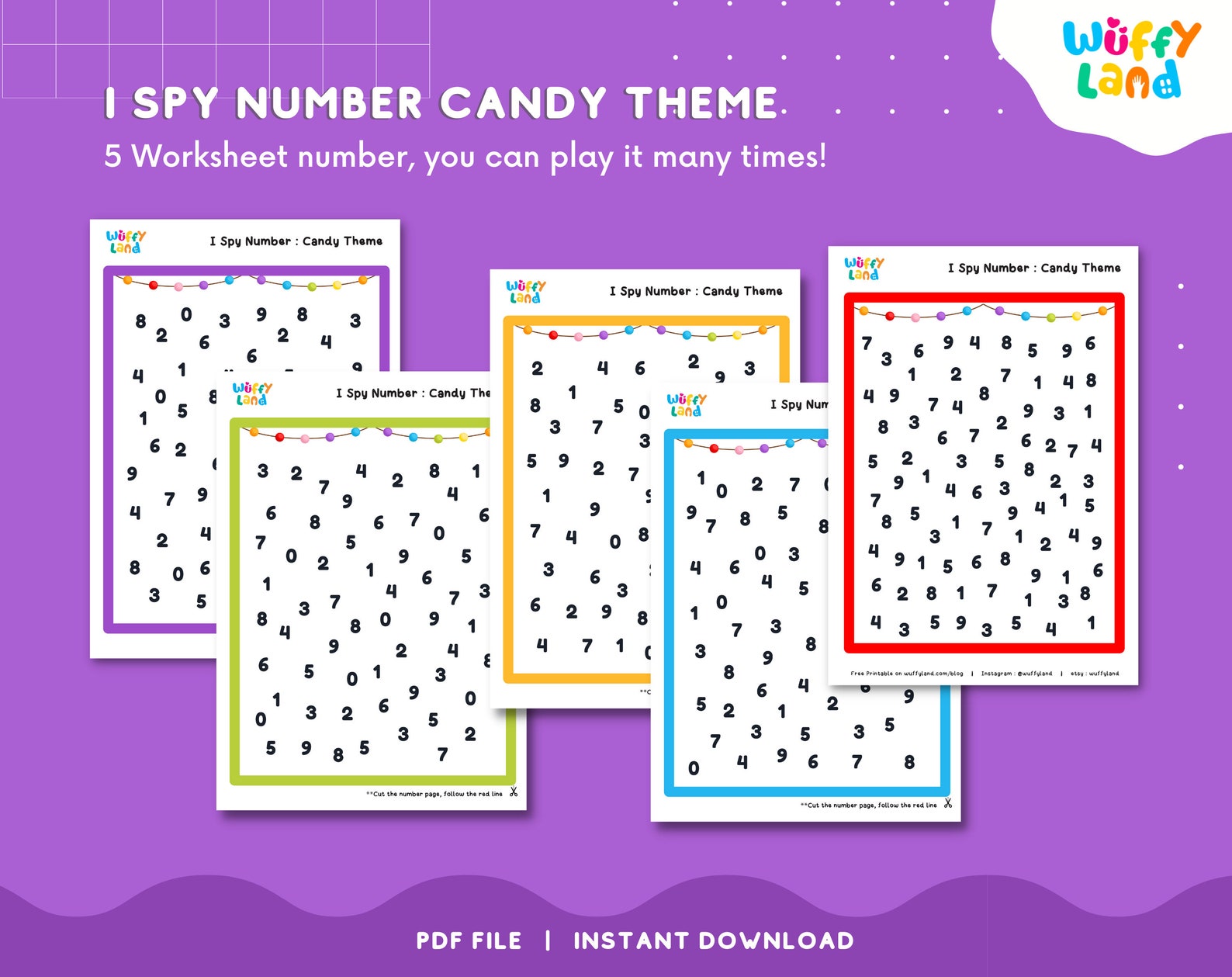 I Spy Number With Candy Theme Learning Number Homeschooling - Etsy