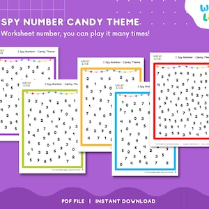 I Spy Number With Candy Theme Learning Number Homeschooling - Etsy