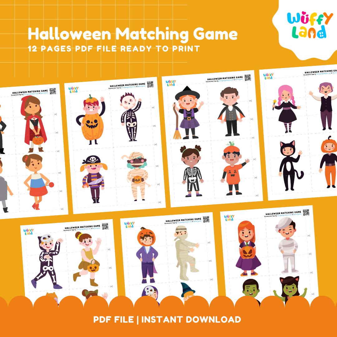 Halloween Matching Game for Kids: Fun & Spooky Printable Activity | 48 ...