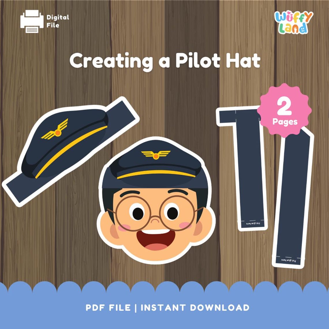 Pilot Hat Craft Activity — Printable DIY Hat for Kids - Imaginative ...