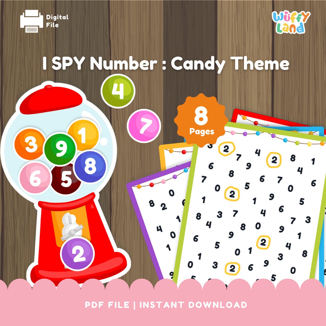 I Spy Number With Candy Theme, Learning Number, Homeschooling, I Spy ...