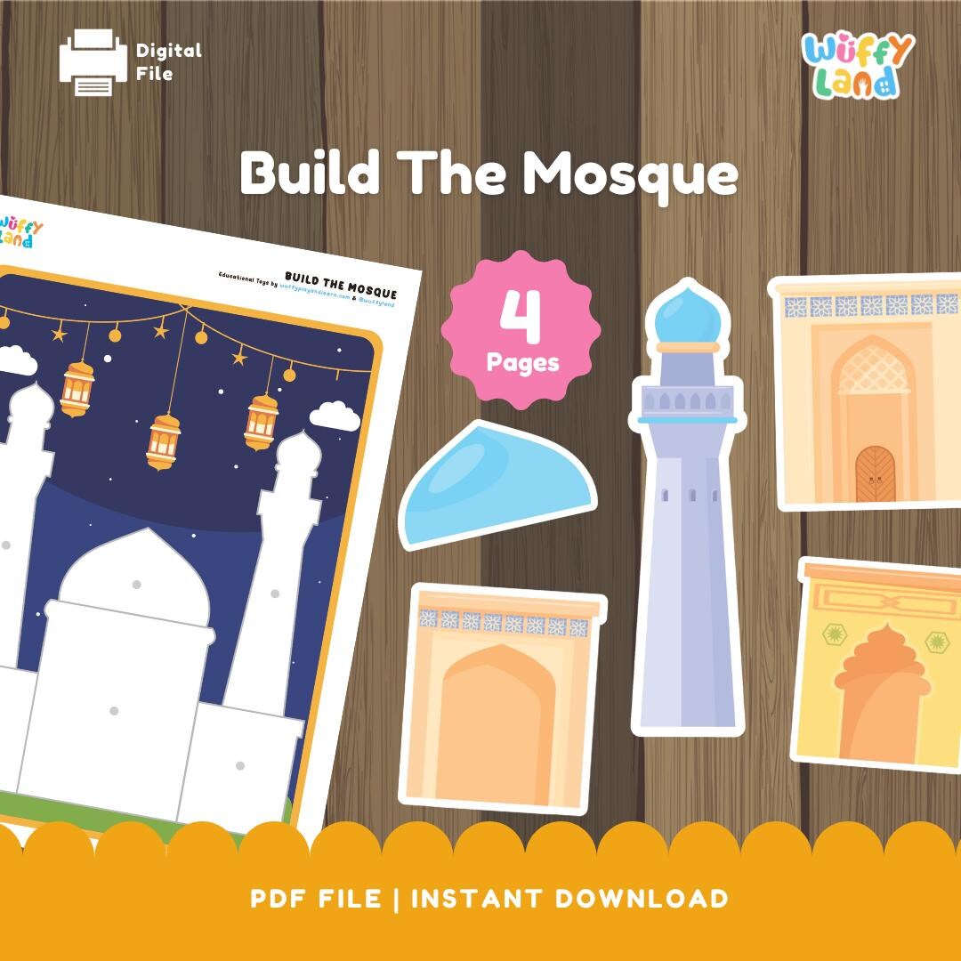 Build the Mosque Craft Activity for Kids - Islamic Architecture Cut ...