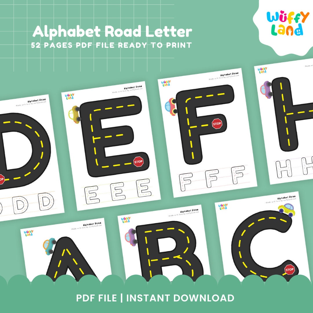 Alphabet Road Tracing, Minúsculas, Mayúsculas, Tapete de juego ...