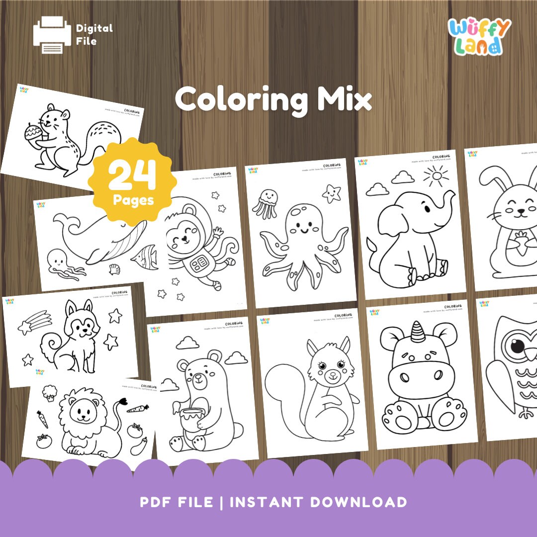 Coloring Mix Theme, Preschool Activity, Kindergarten Activity ...