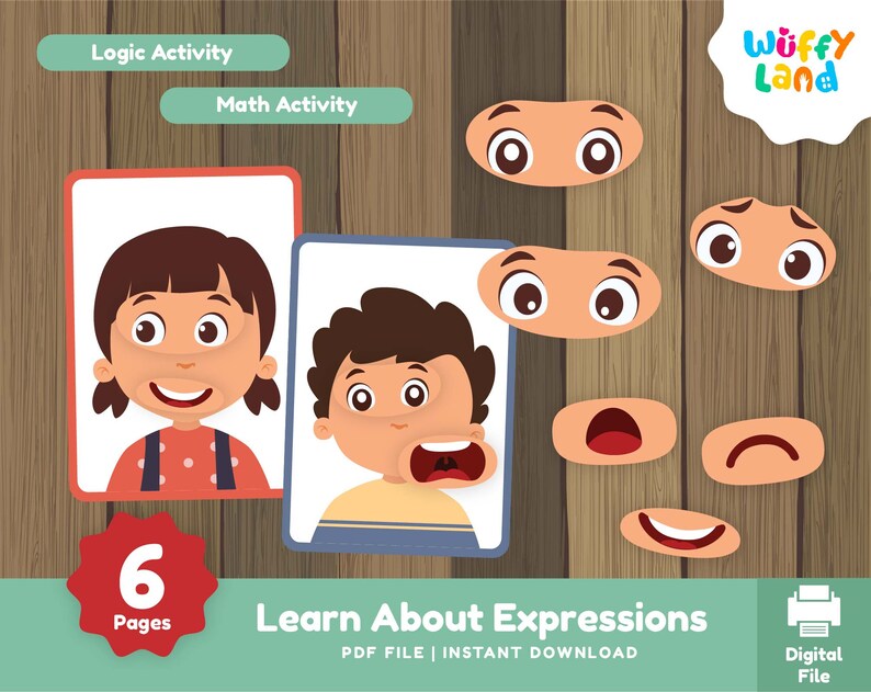 Emotions Activity Printable Worksheet Toddler Preschool - Etsy