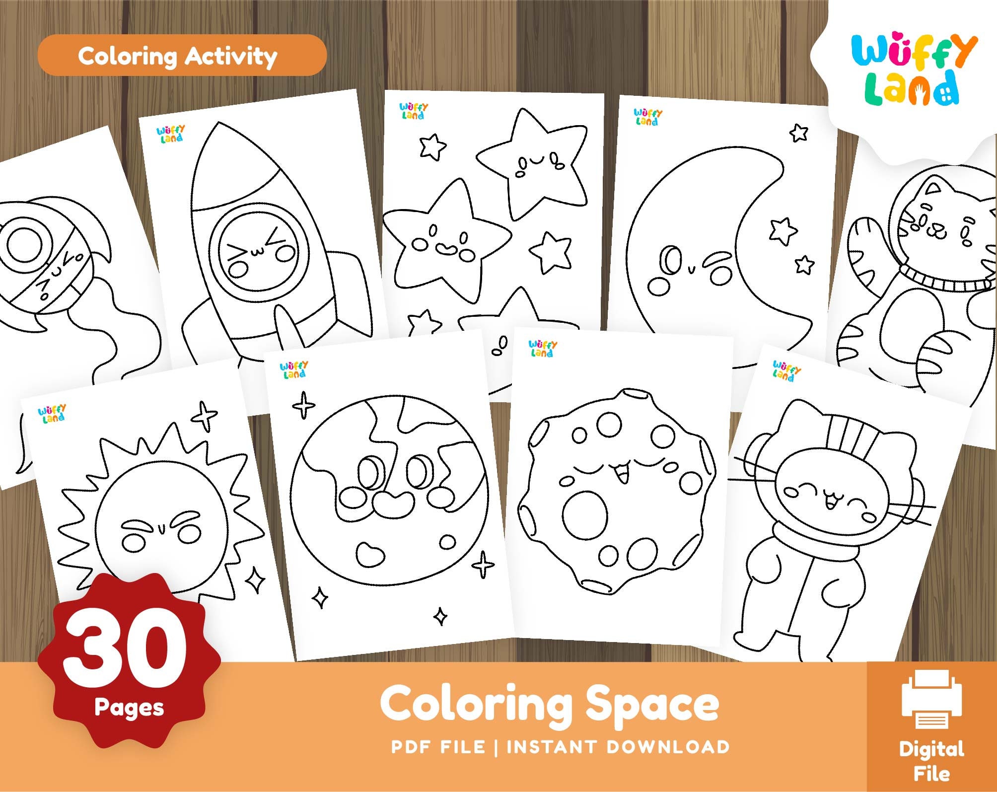 Space Coloring Printables Space Theme Coloring Pages - Etsy