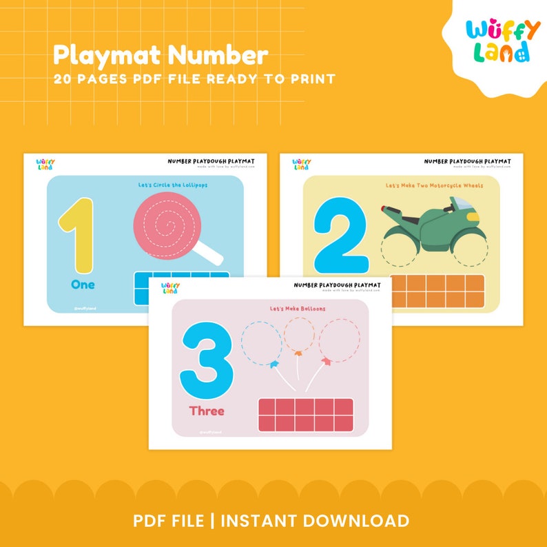 Number Play Dough Mats 1-10: Preschool Learning (PDF) - Etsy