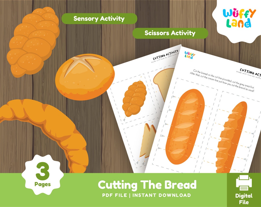 Cutting the Bread Scissors Activities for Kids and Kindergarten ...