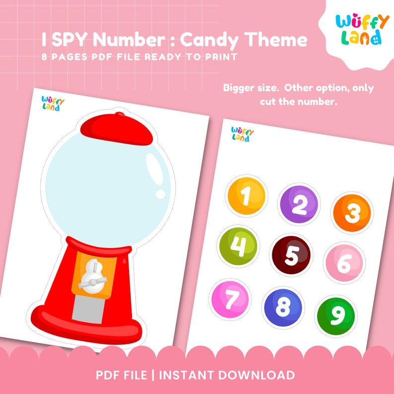I Spy Number With Candy Theme, Learning Number, Homeschooling, I Spy ...