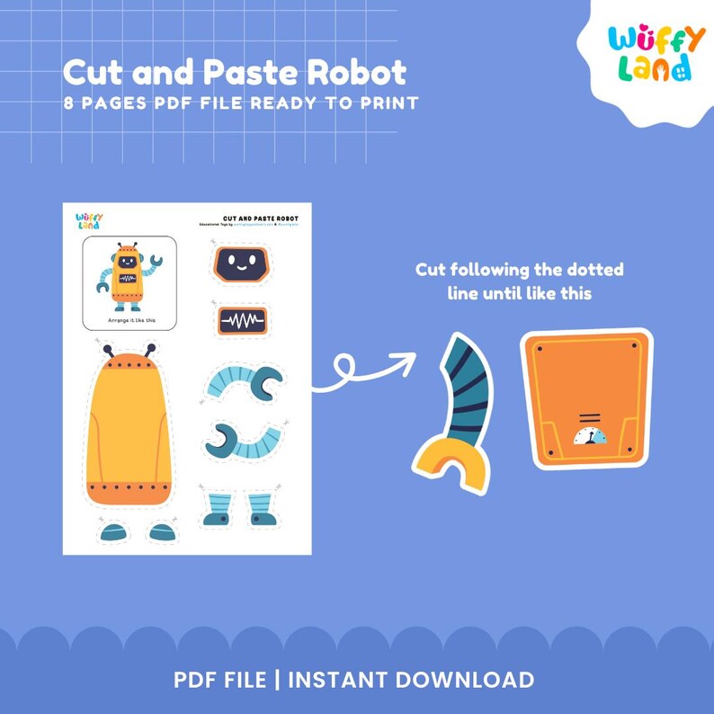 Build a Robot Cut and Paste Craft - Printable Robot Activity for Kids ...