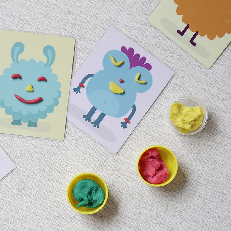 Monster Playdough Mat Printable, Play Dough Activity Mats, Sensory for ...