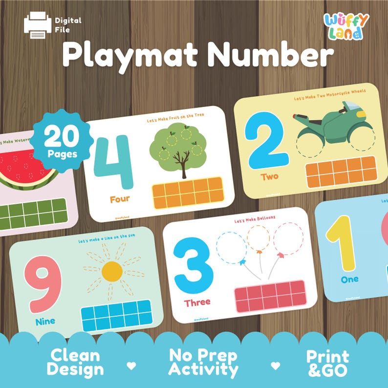 Number Playdough Mats Printable, Preschool Number Activity, Counting ...