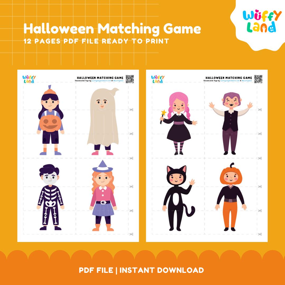 Halloween Matching Game for Kids: Fun & Spooky Printable Activity | 48 ...