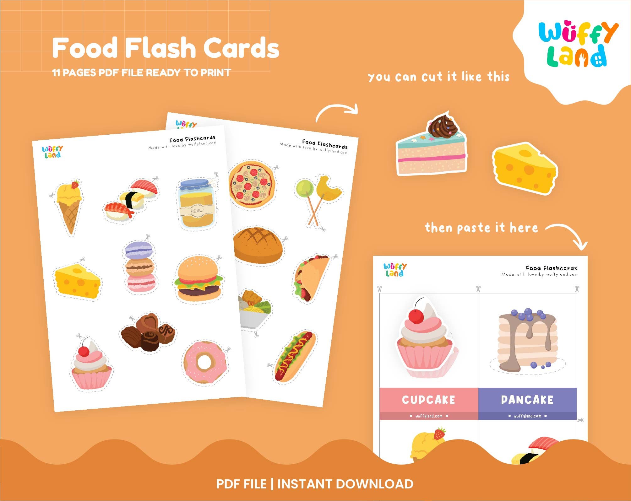 Food Flashcards Printable Food Themed Flashcards Montessori - Etsy