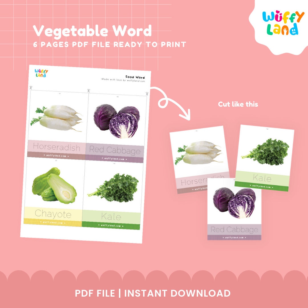Vegetable Word Flashcards, Printable Vegetable Themed Flashcards ...
