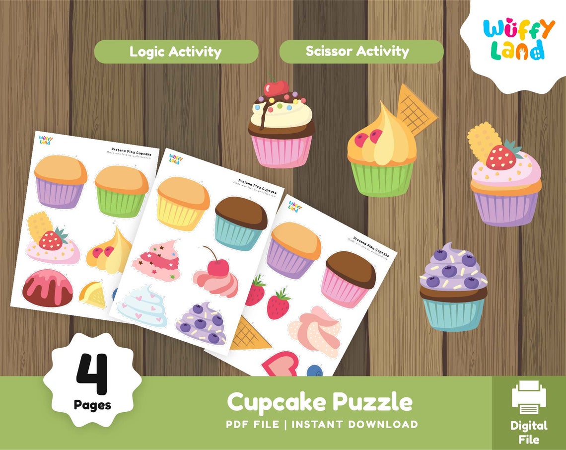 Making Cupcake Activity for Kids Pretend Play Bake Shop - Etsy