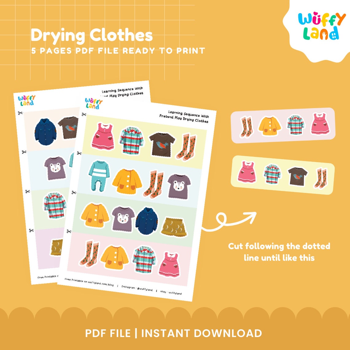 Drying Clothes Printables, Dramatic Play Set, Washing Clothes, Washing ...