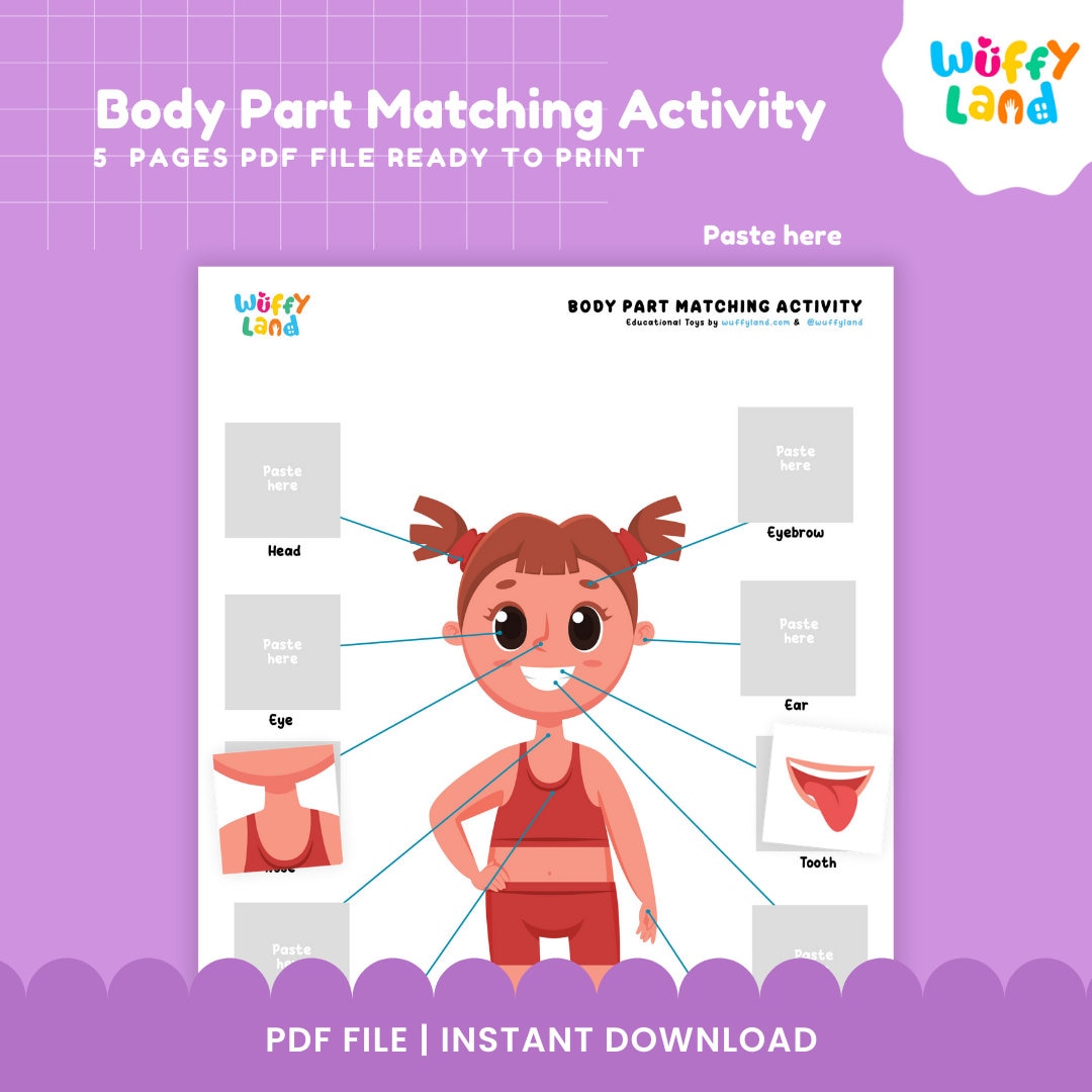Body Part Matching Activity, Body Part for Kids, Toddler Busy Book ... Body Part Matching Activity, Body Part for Kids, Toddler Busy Book ...