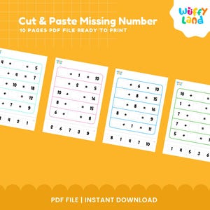 Cut and Paste Missing Number Worksheets - Math Centers - Addition ...