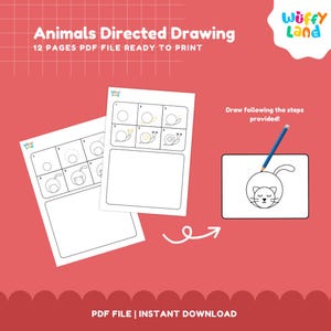 Animals Directed Drawing Worksheets Step-by-step Drawing Fun for Kids ...