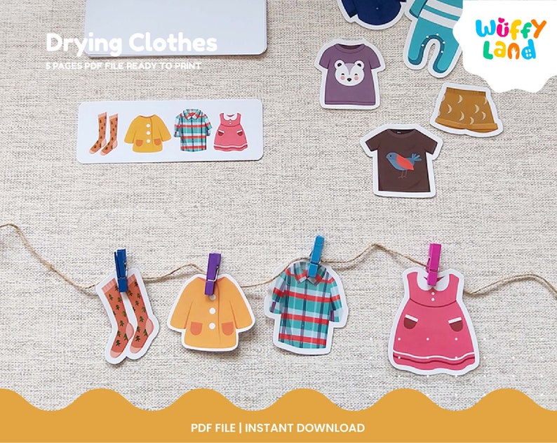 Drying Clothes Printables Dramatic Play Set Washing Clothes - Etsy