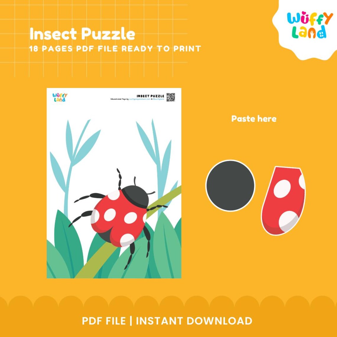 Insect Puzzle Printable for Kids | Bug Cut and Paste Activity | Insect ...