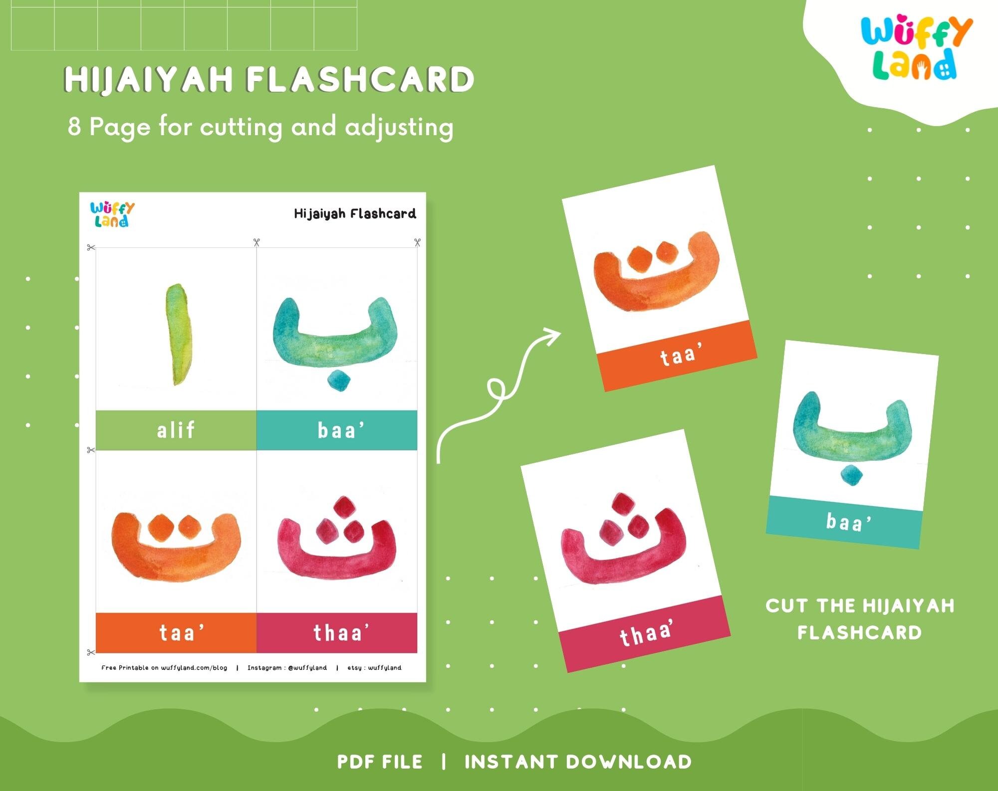 Educational Arabic Hijaiyah Flashcards Set for Islam, Homeschool, and ...
