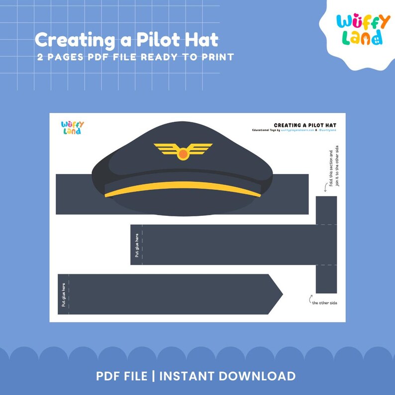 Pilot Hat Craft Activity — Printable DIY Hat for Kids - Imaginative ...