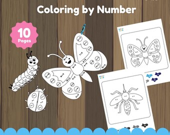 Color by Number Insect Printable Coloring Page, Insect Printables ...